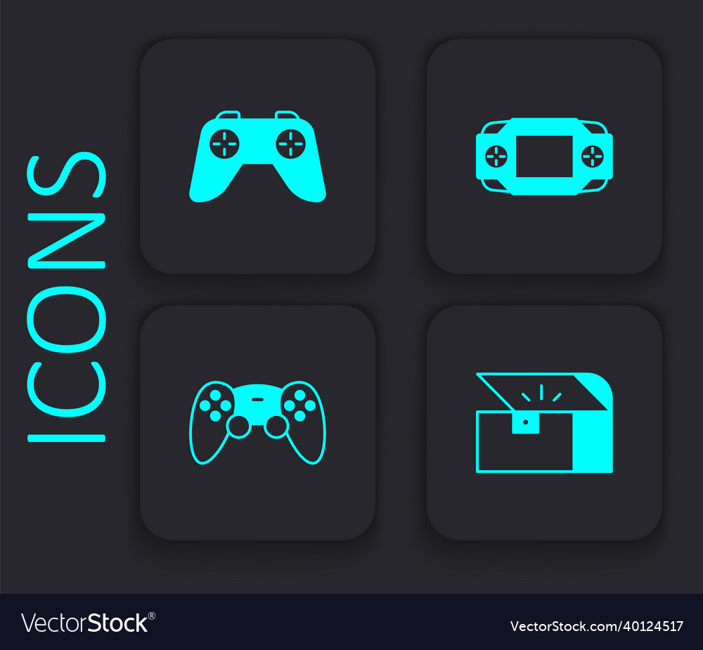 Set chest for game game controller joystick Vector Image