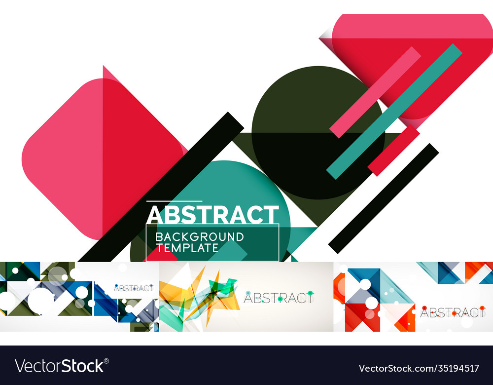 Set geometric minimalist abstract backgrounds Vector Image