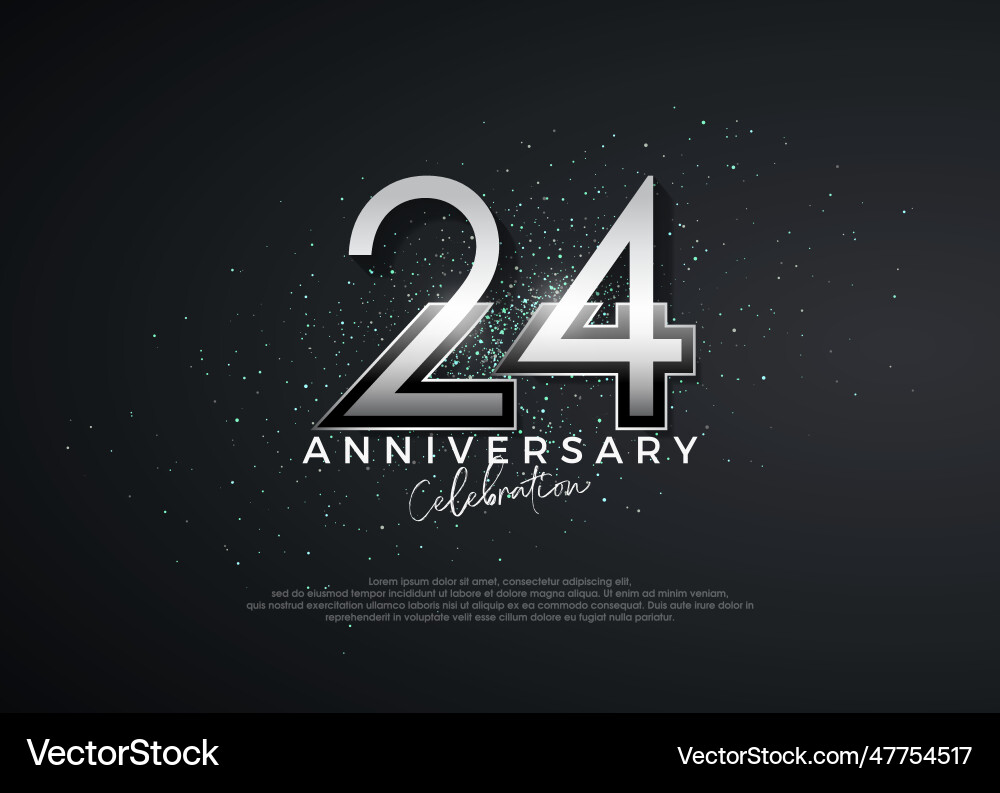 Simple and elegant numbers 24th anniversary Vector Image