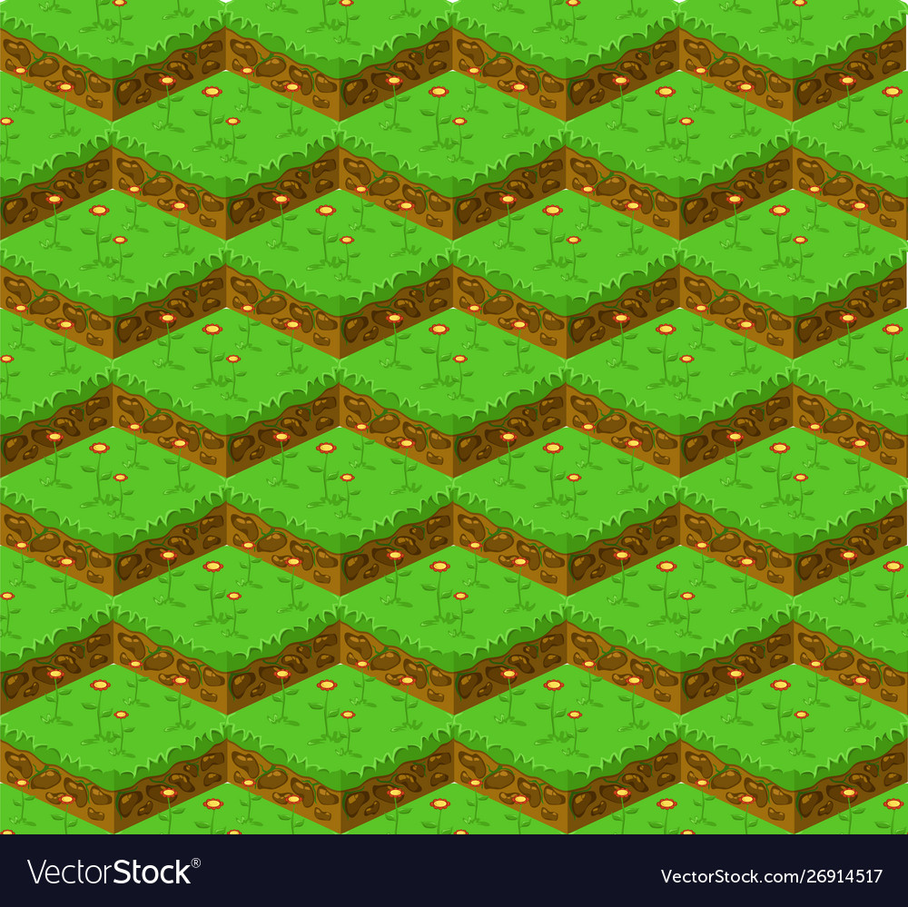 Soil layers isometric pattern Royalty Free Vector Image