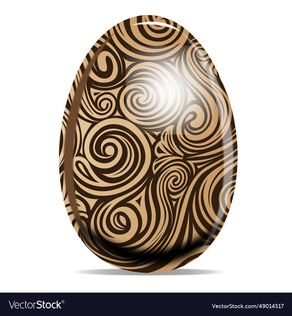 Swirls pattern easter egg Royalty Free Vector Image