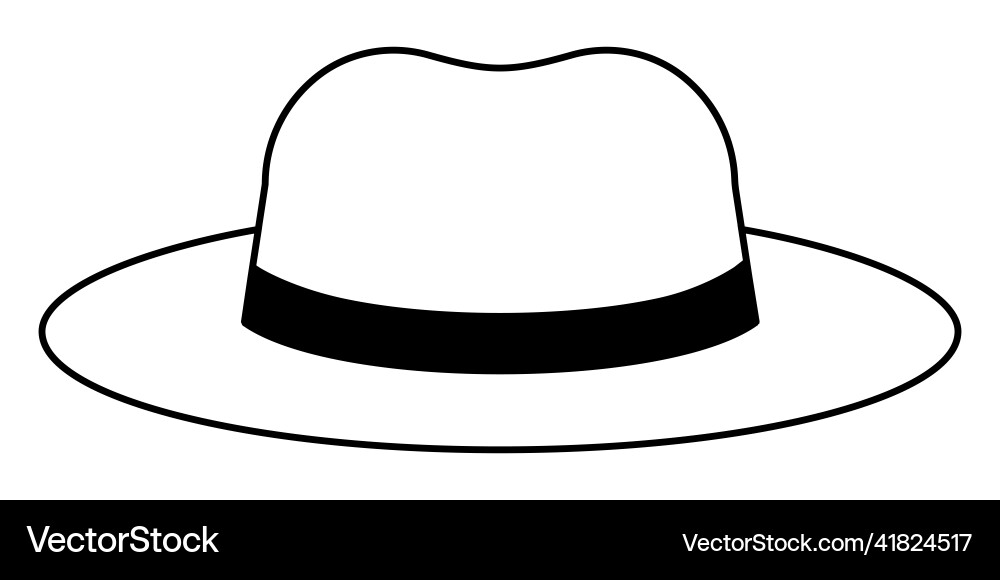 White hat with black lace ribbon hat Royalty Free Vector