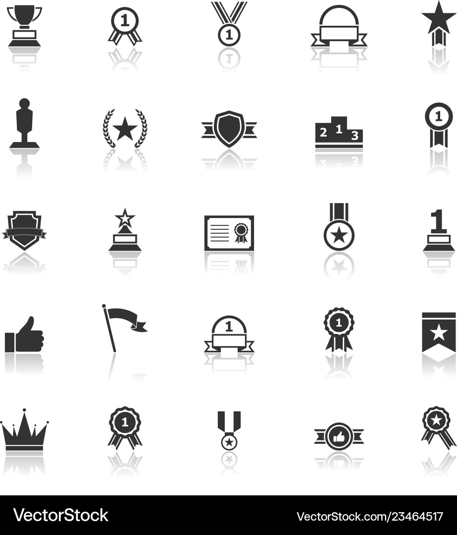 Winner icons with reflect on white background Vector Image