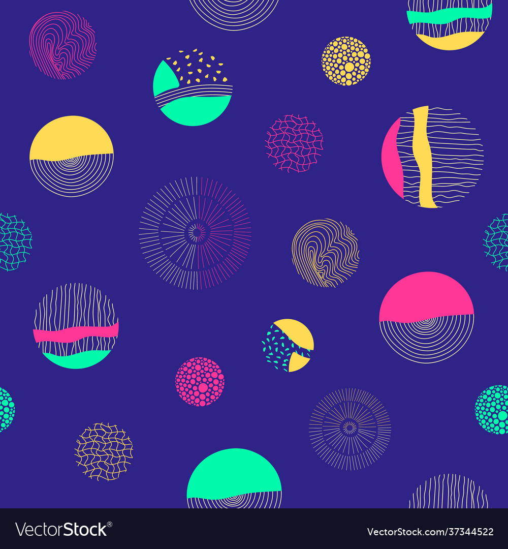 3 circle pattern abstract geometry doodle Vector Image