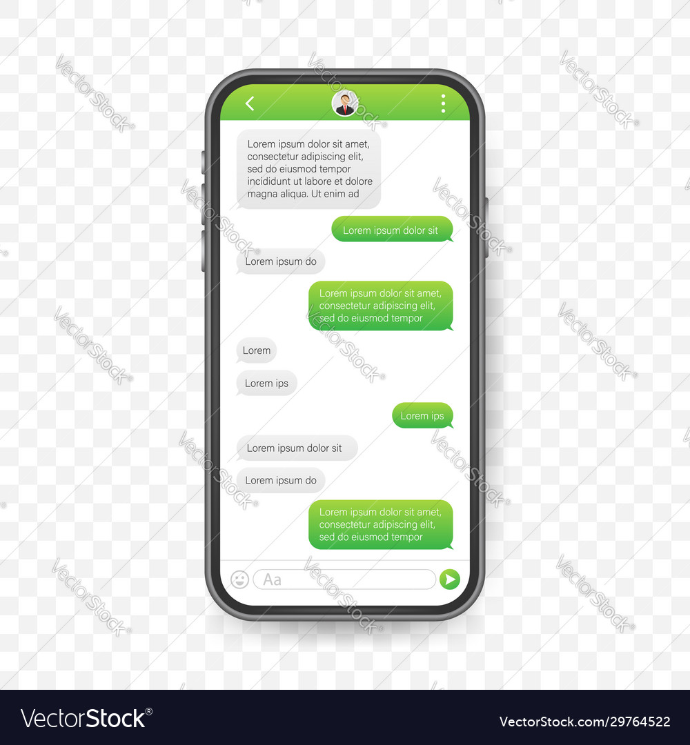 Chat interface application with dialogue window Vector Image