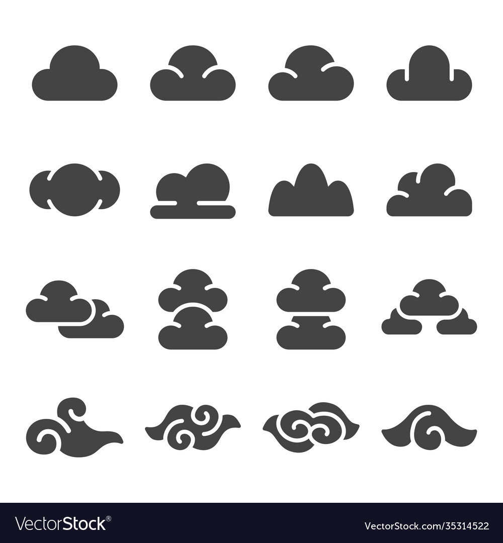 Cloud icon set Royalty Free Vector Image - VectorStock