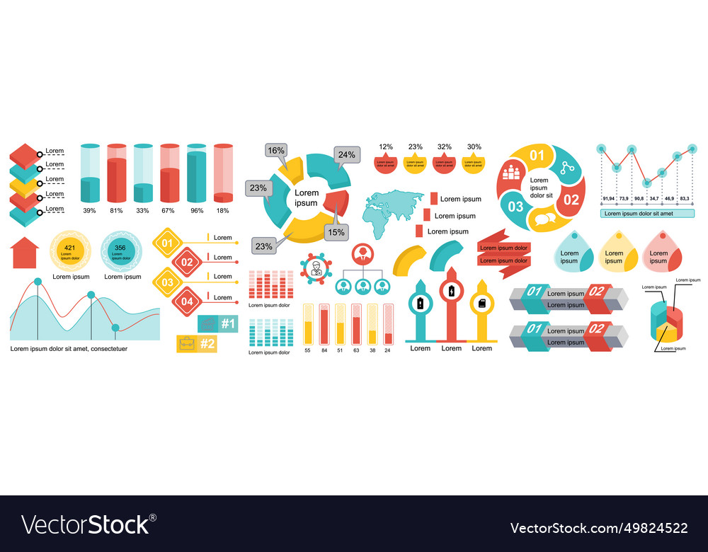 Mega set of infographic elements data Royalty Free Vector