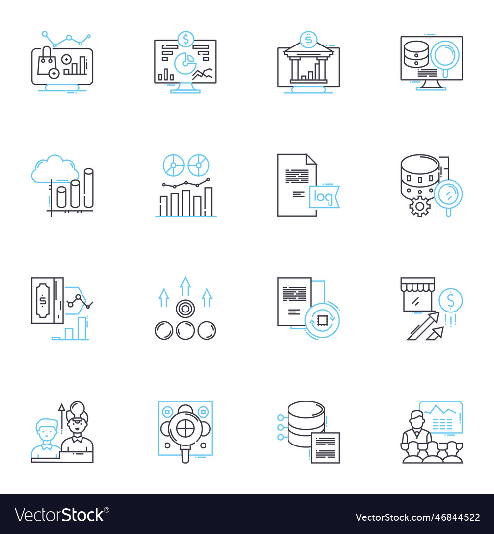 Pricing scheme linear icons set value-based Vector Image