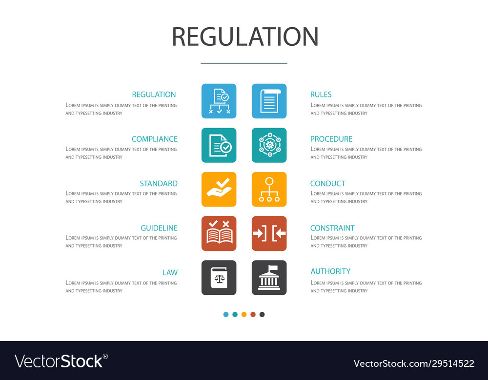 Regulation infographic 10 option concept Vector Image Regulation infographic 10 option concept Vector Image