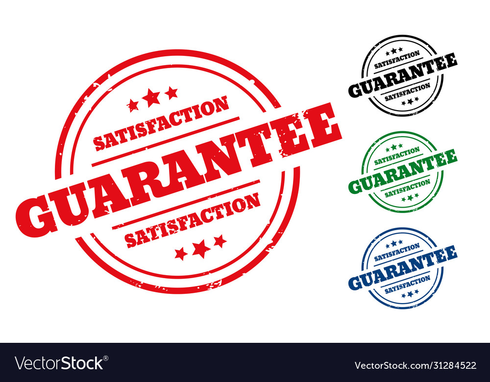Satisfaction guarantee rubber stamp label set of Vector Image