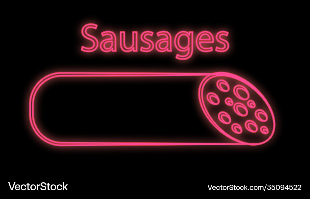 Sausage on a black background Royalty Free Vector Image