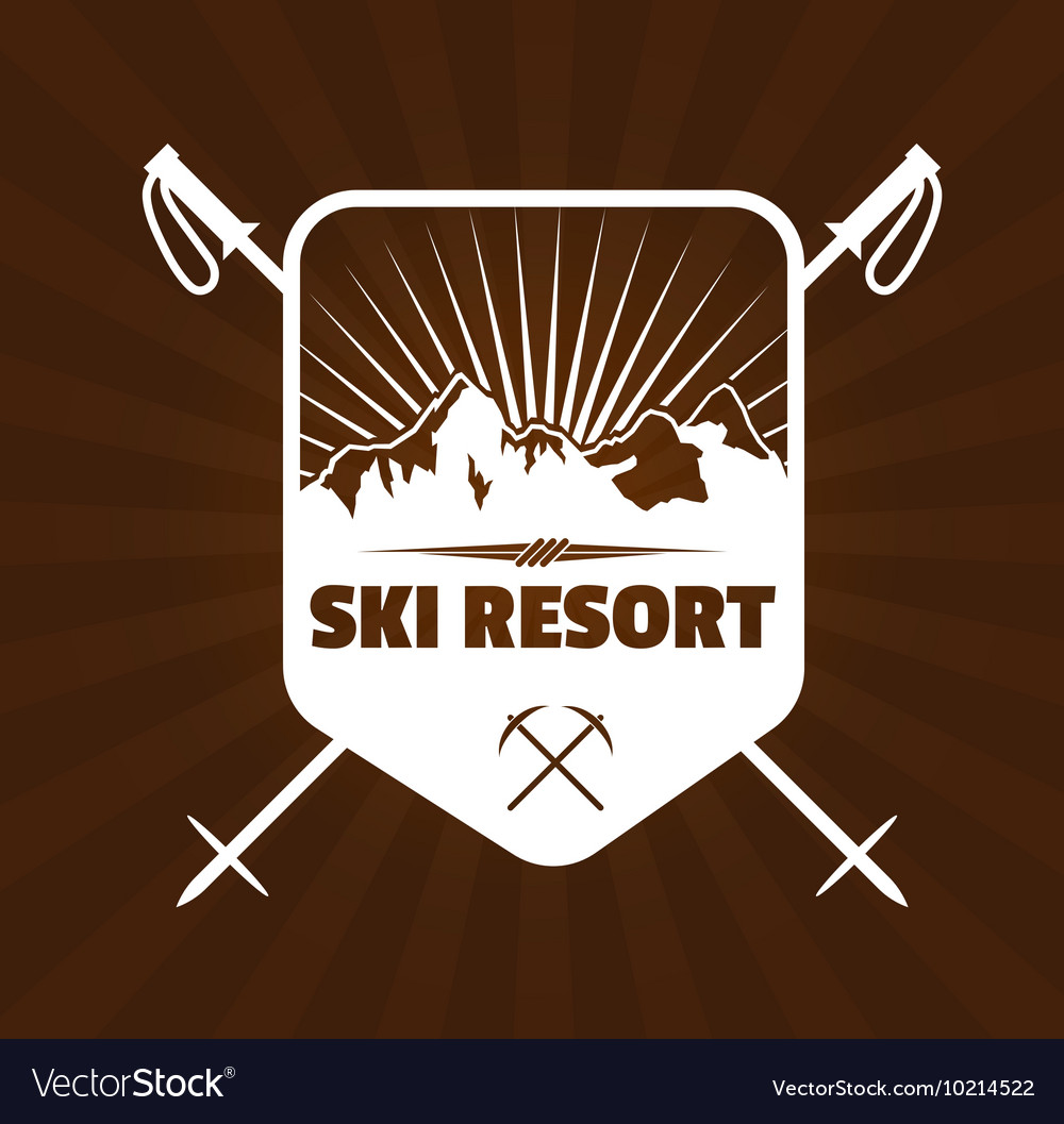 Ski resort logo Royalty Free Vector Image - VectorStock