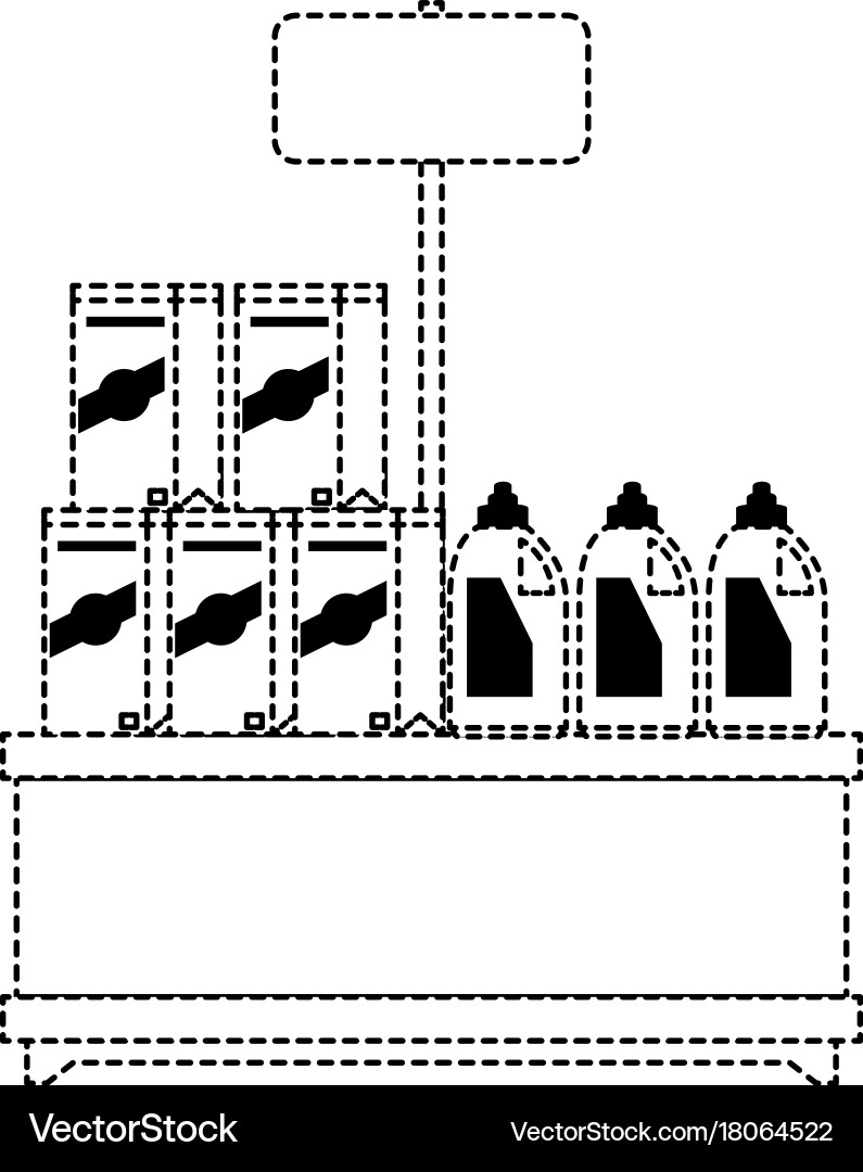 Supermarket shelf with products Royalty Free Vector Image
