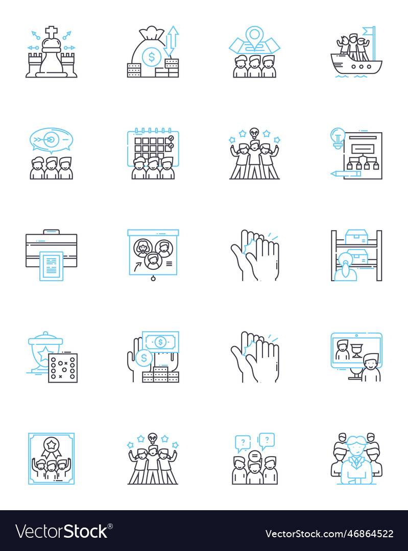 Task force linear icons set enforcement security Vector Image