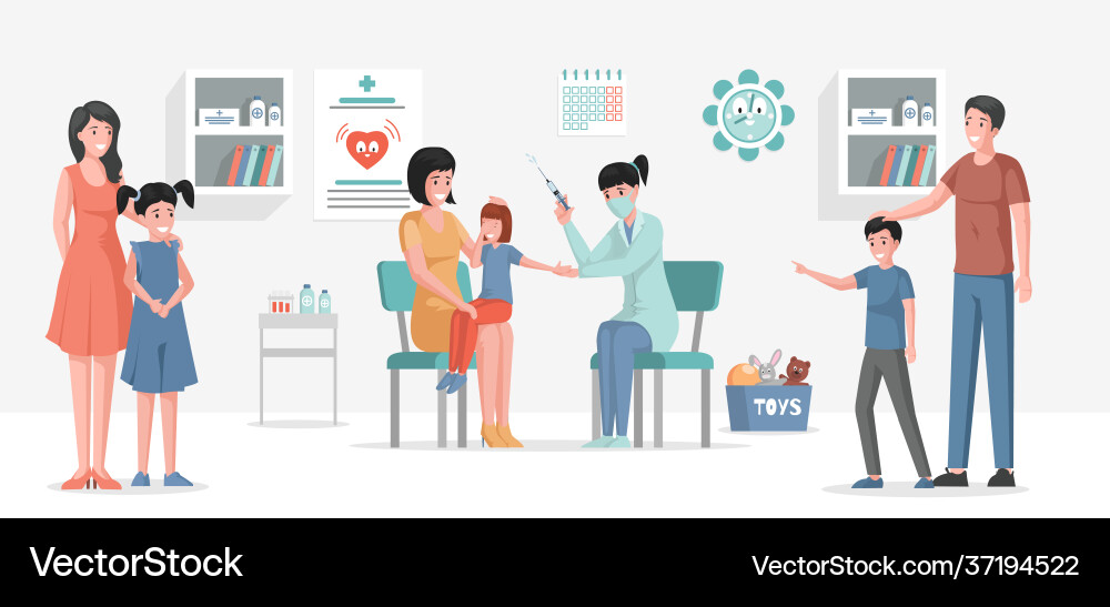 Vaccination children against different diseases Vector Image