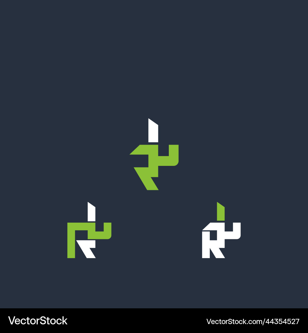 Alphabet initials logo lr rl l and r Royalty Free Vector