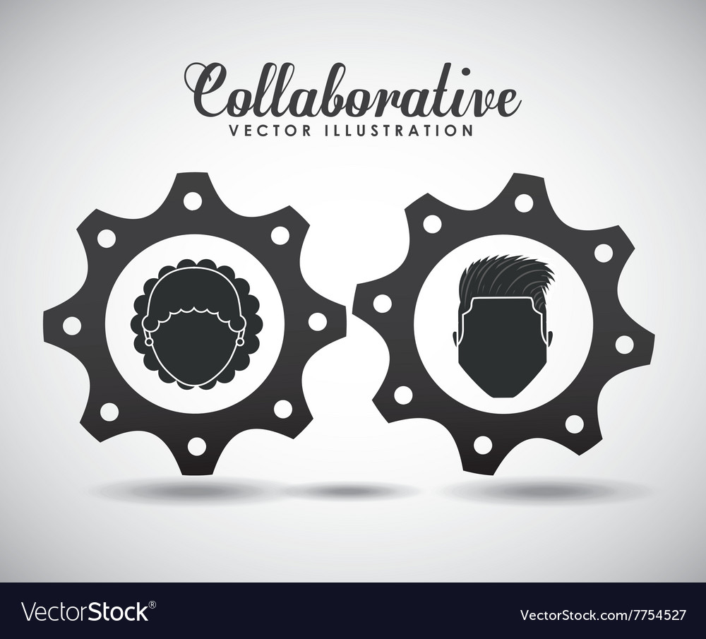 Collaborative concept design Royalty Free Vector Image