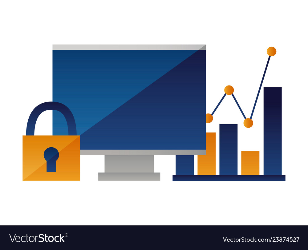 Computer chart report Royalty Free Vector Image