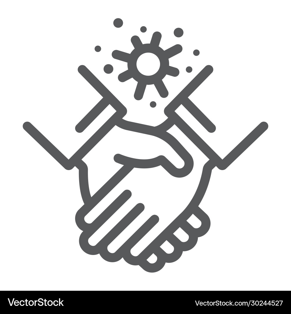 Contagion handshake line icon virus and Royalty Free Vector