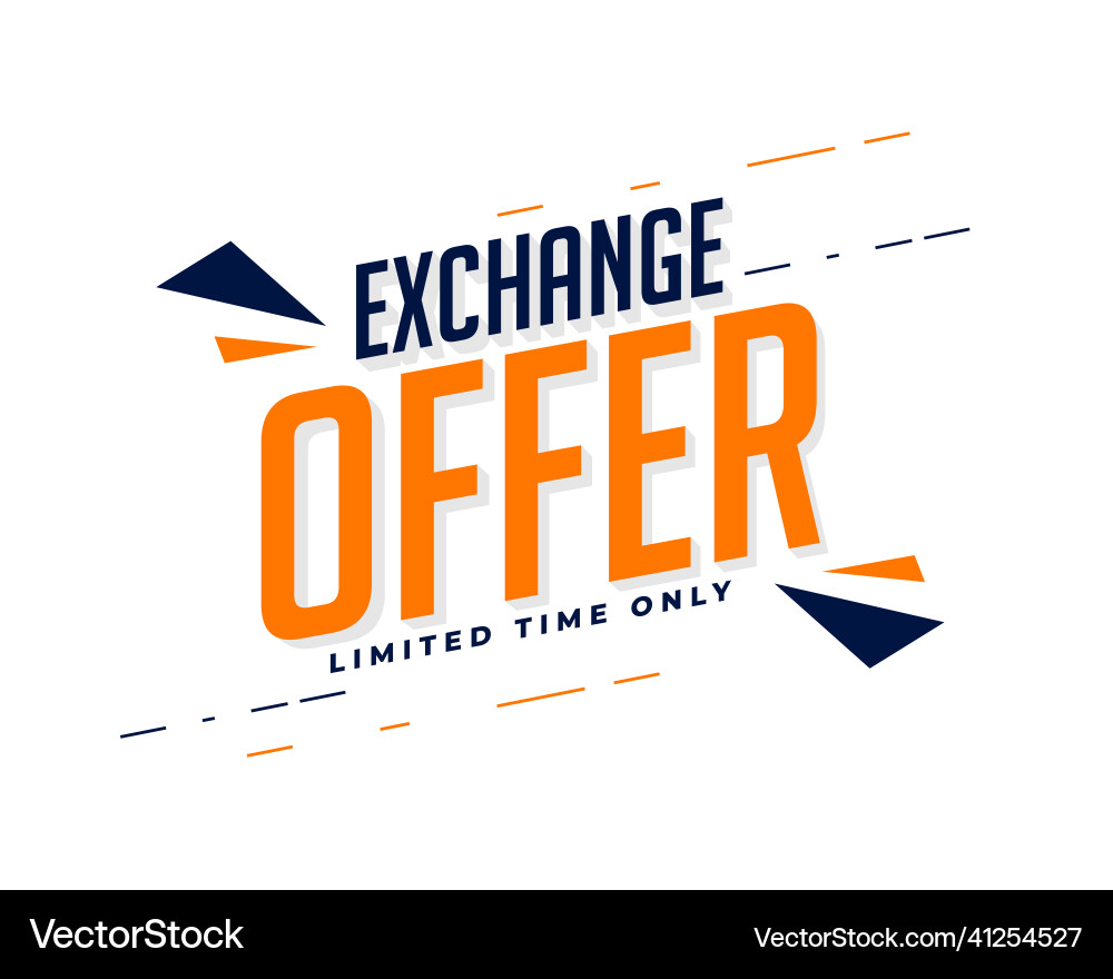 Exchange offer promotional modern abstract Vector Image