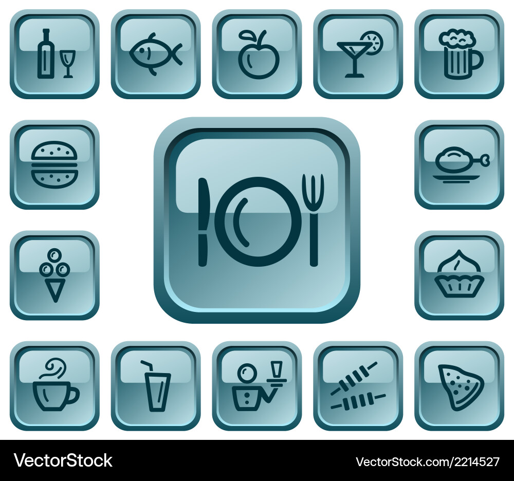 Food and drink buttons Royalty Free Vector Image