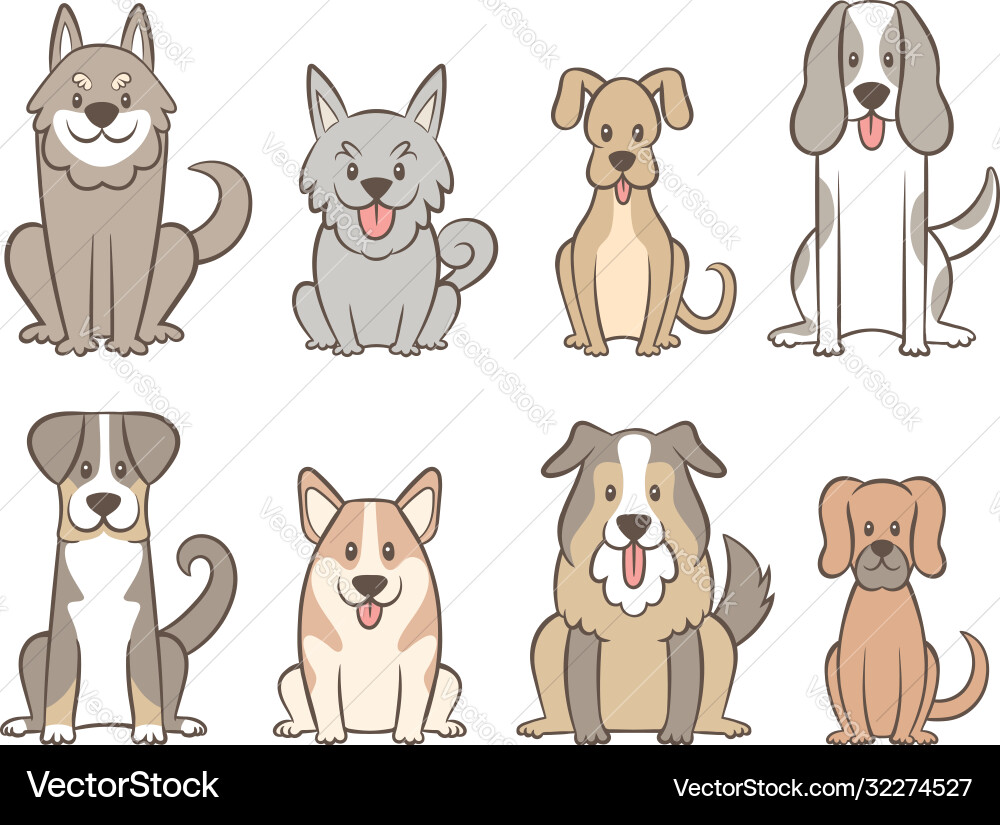 Hand drawn dog collection Royalty Free Vector Image