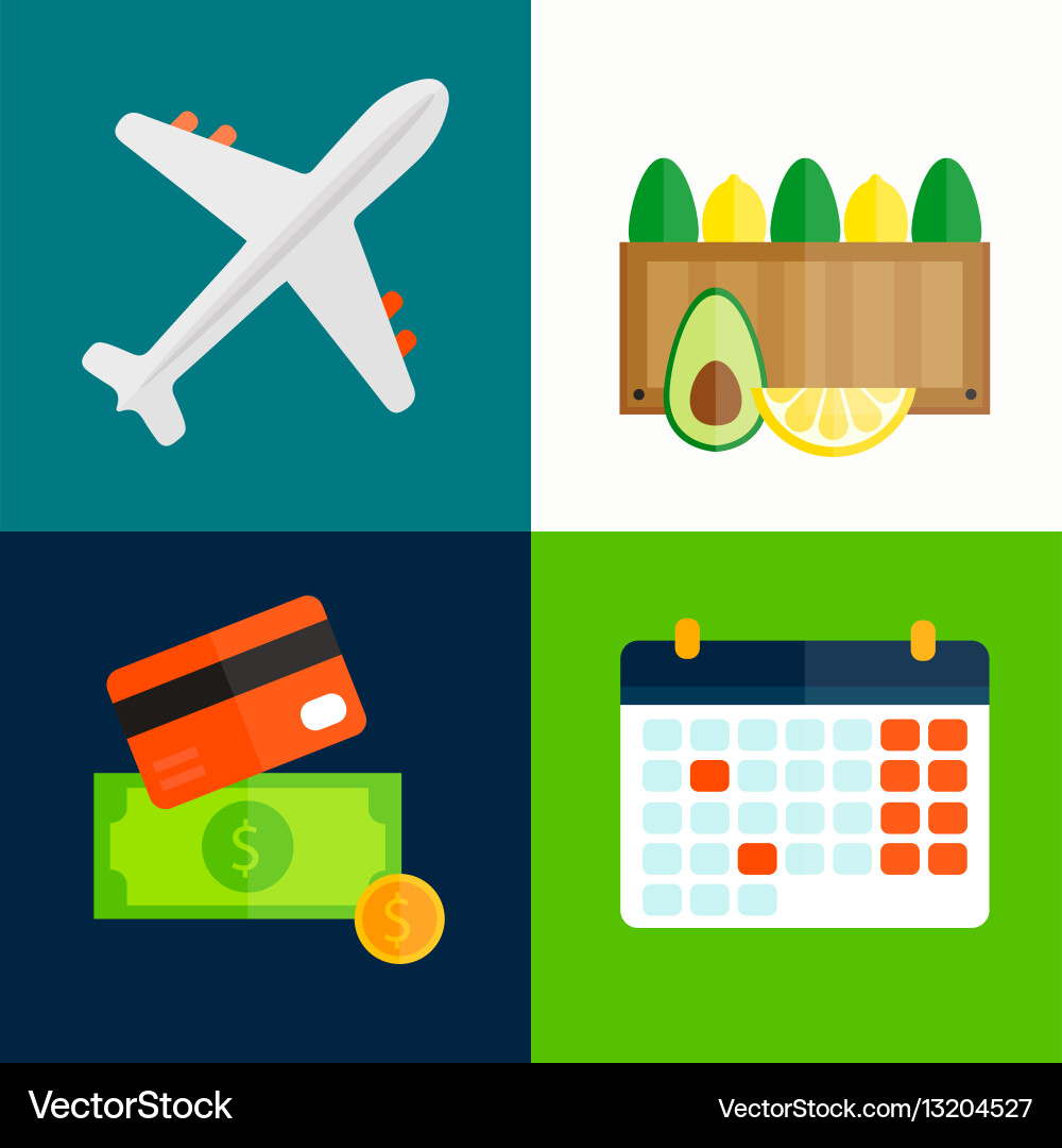 Import export fruits airplane transport Royalty Free Vector