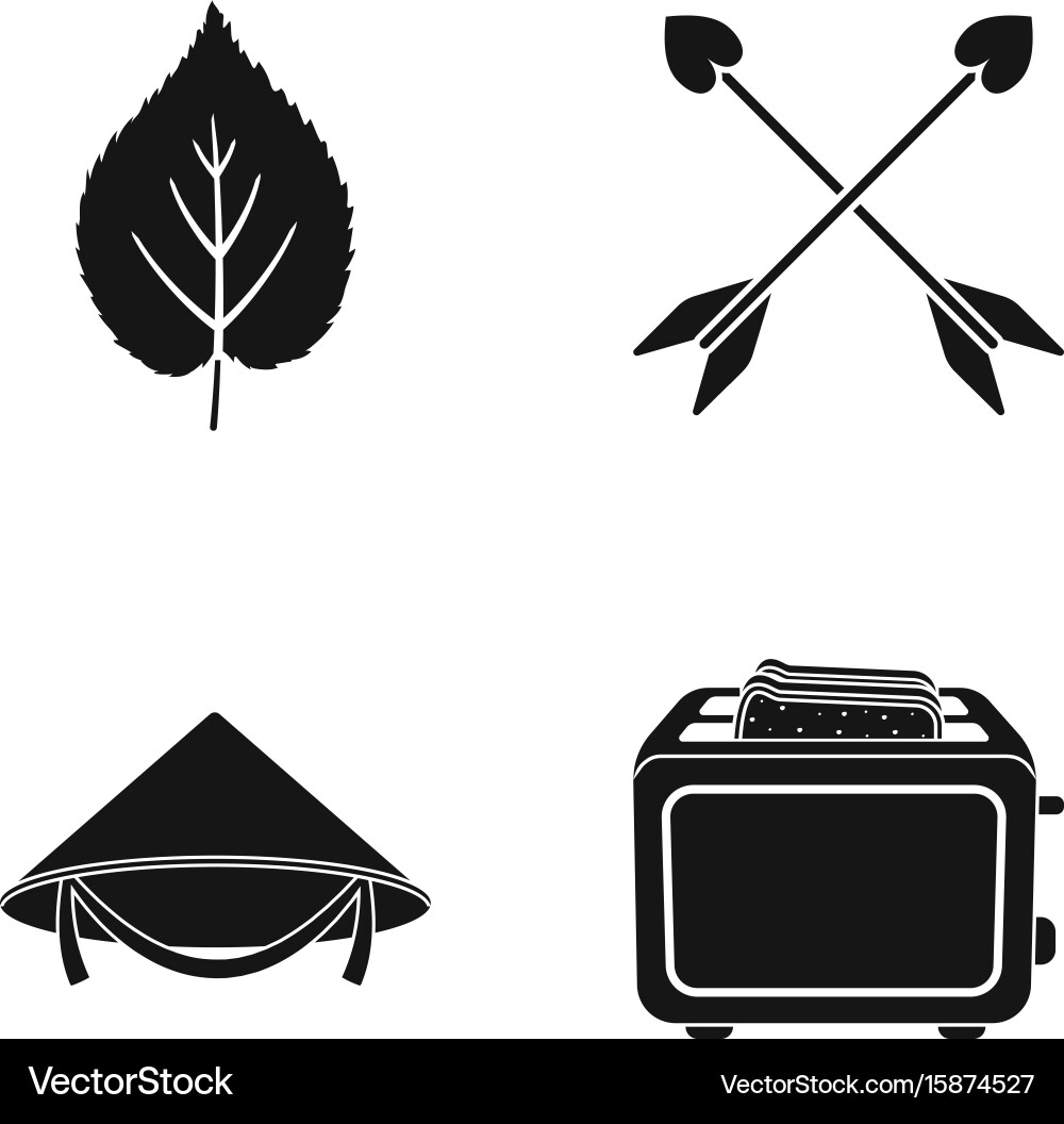 Leaf arrows and other web icon in black style Vector Image