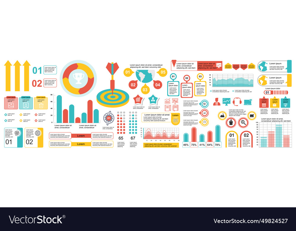 Mega set of infographic elements data Royalty Free Vector