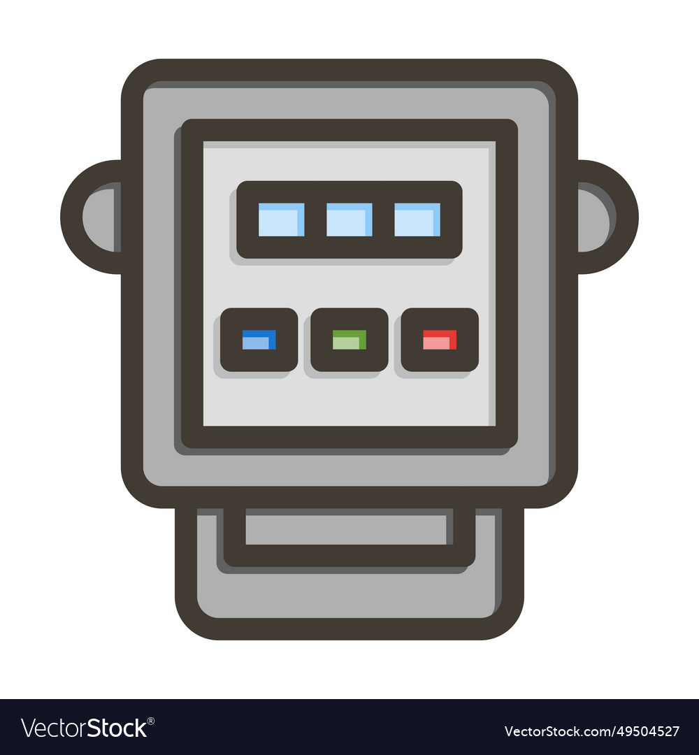 Meter thick line filled colors icon for personal Vector Image