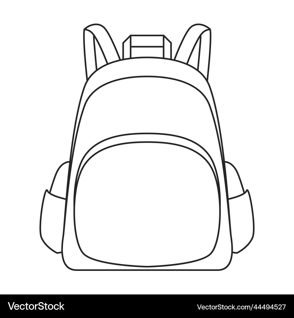 School bag iconoutline icon isolated Royalty Free Vector