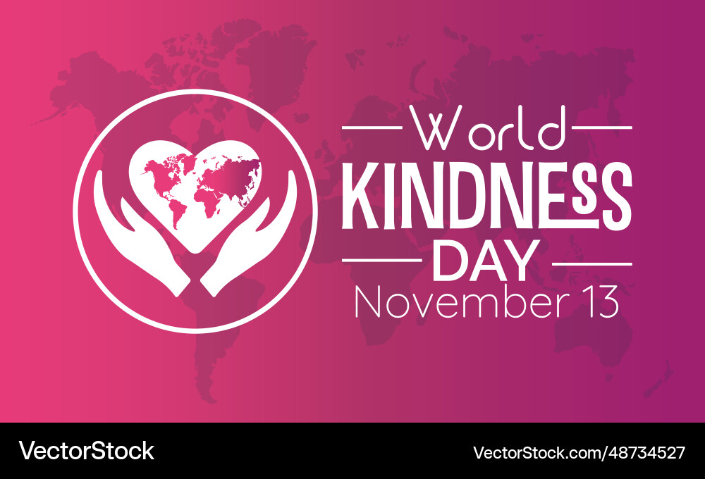 World kindness day with hearts and helping hands Vector Image