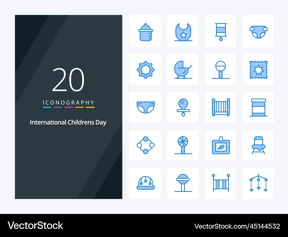 20 baby blue color icon for presentation Vector Image
