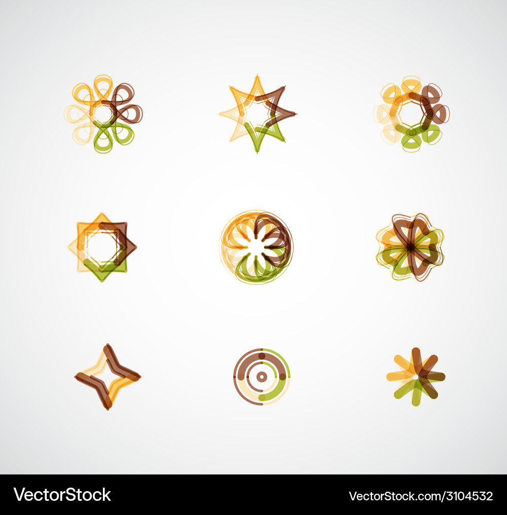Abstract symmetric business icons Royalty Free Vector Image