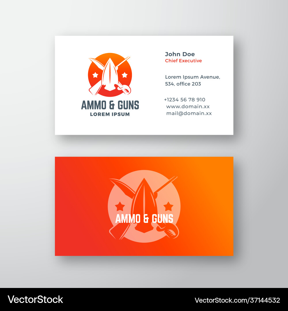 Ammo and guns abstract logo business Royalty Free Vector