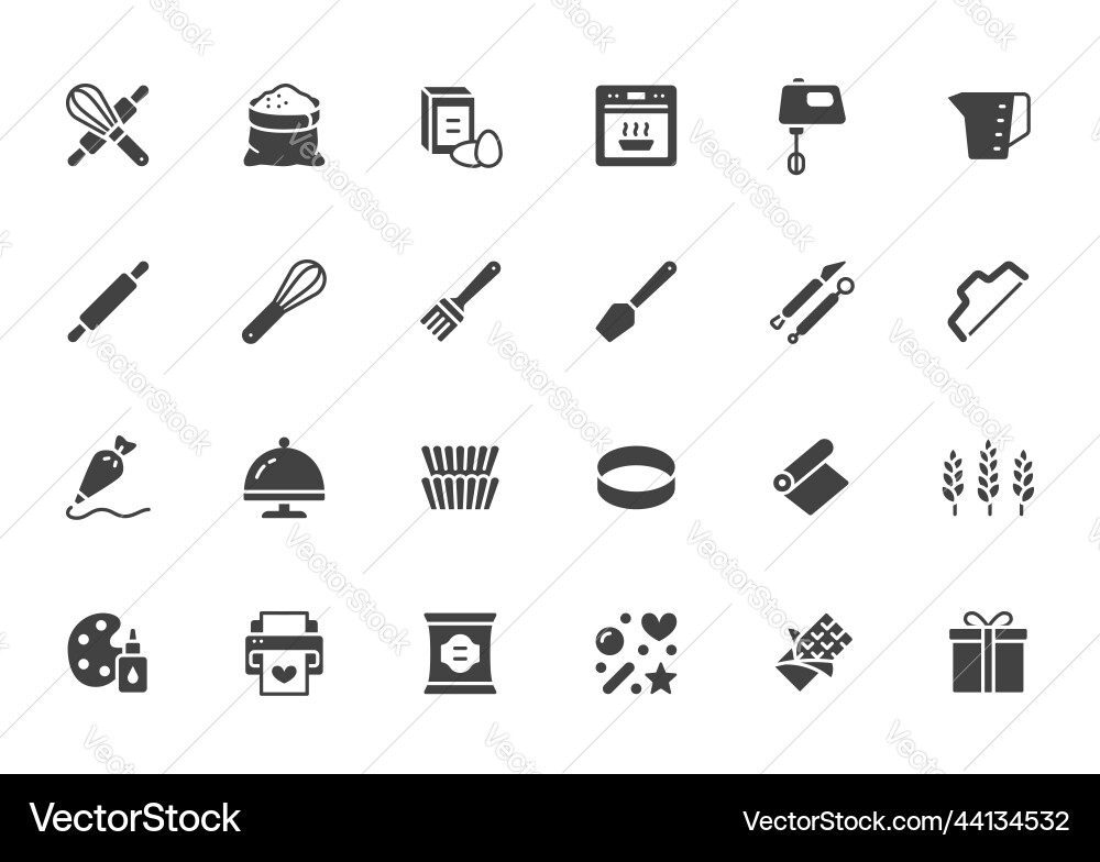 Bakery flat including icons of baking Royalty Free Vector