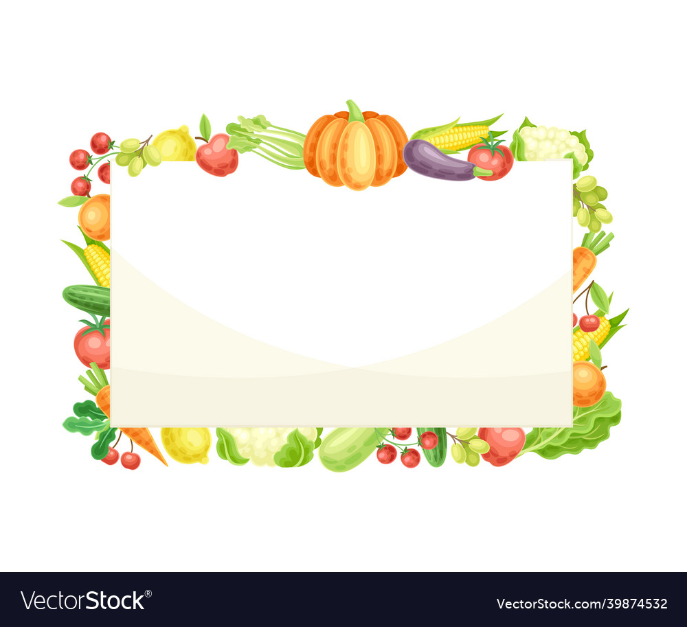 Fruit And Vegetable Frame Frame Of Vegetables And Fruits — Stock