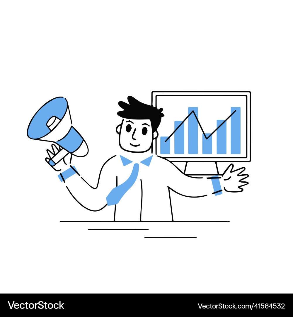 Businessman and business graphics Royalty Free Vector Image