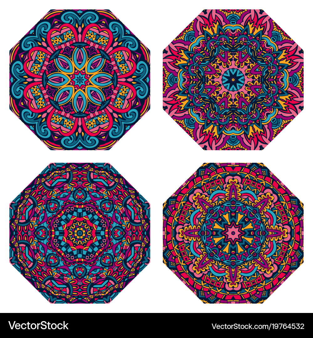 Colorful mandala pattern Royalty Free Vector Image