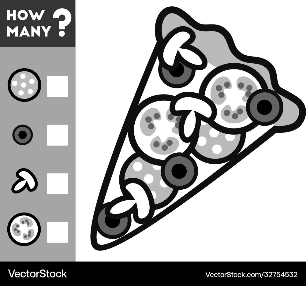 Counting game for children count how many pizza Vector Image