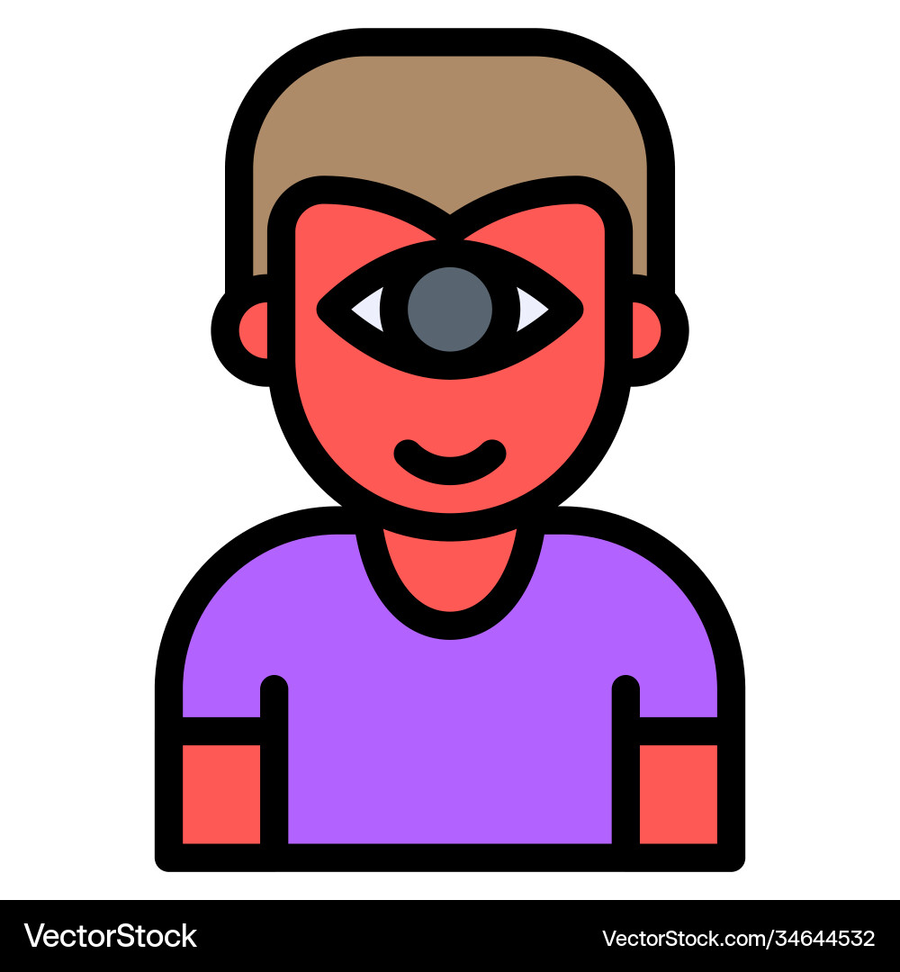 Cyclops costume icon halloween party Royalty Free Vector