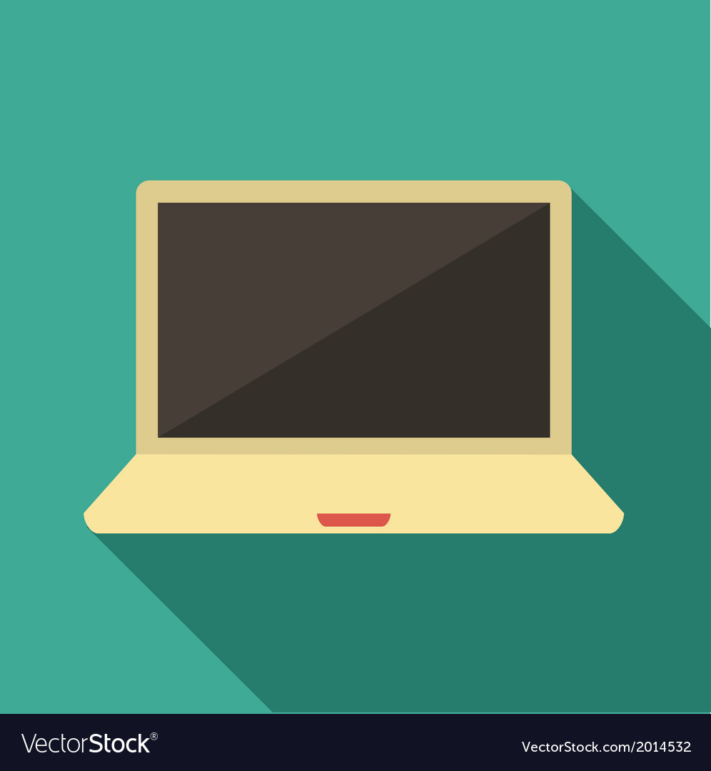 Flat laptop Royalty Free Vector Image - VectorStock