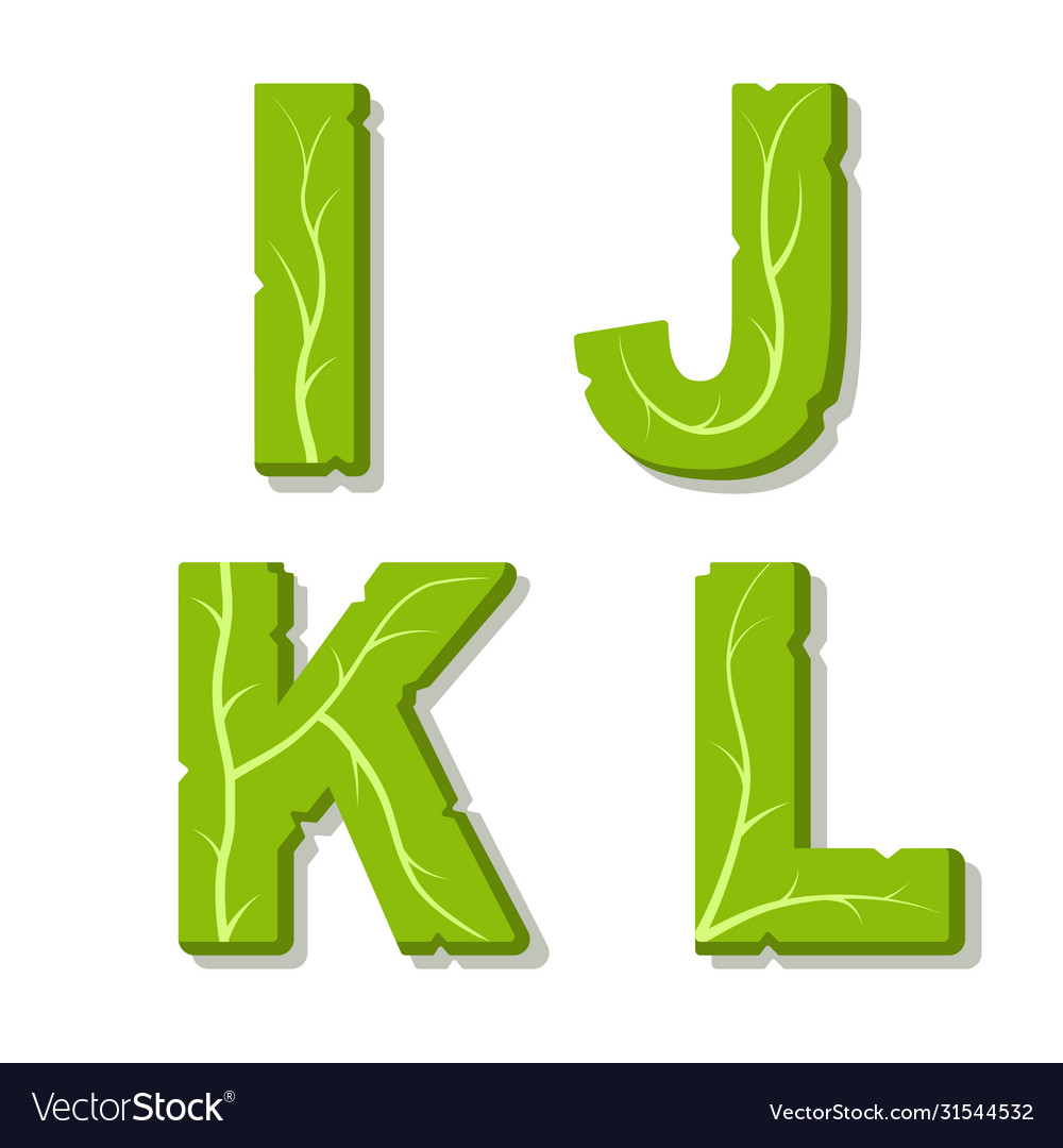 Green eco alphabet perfectly suited Royalty Free Vector
