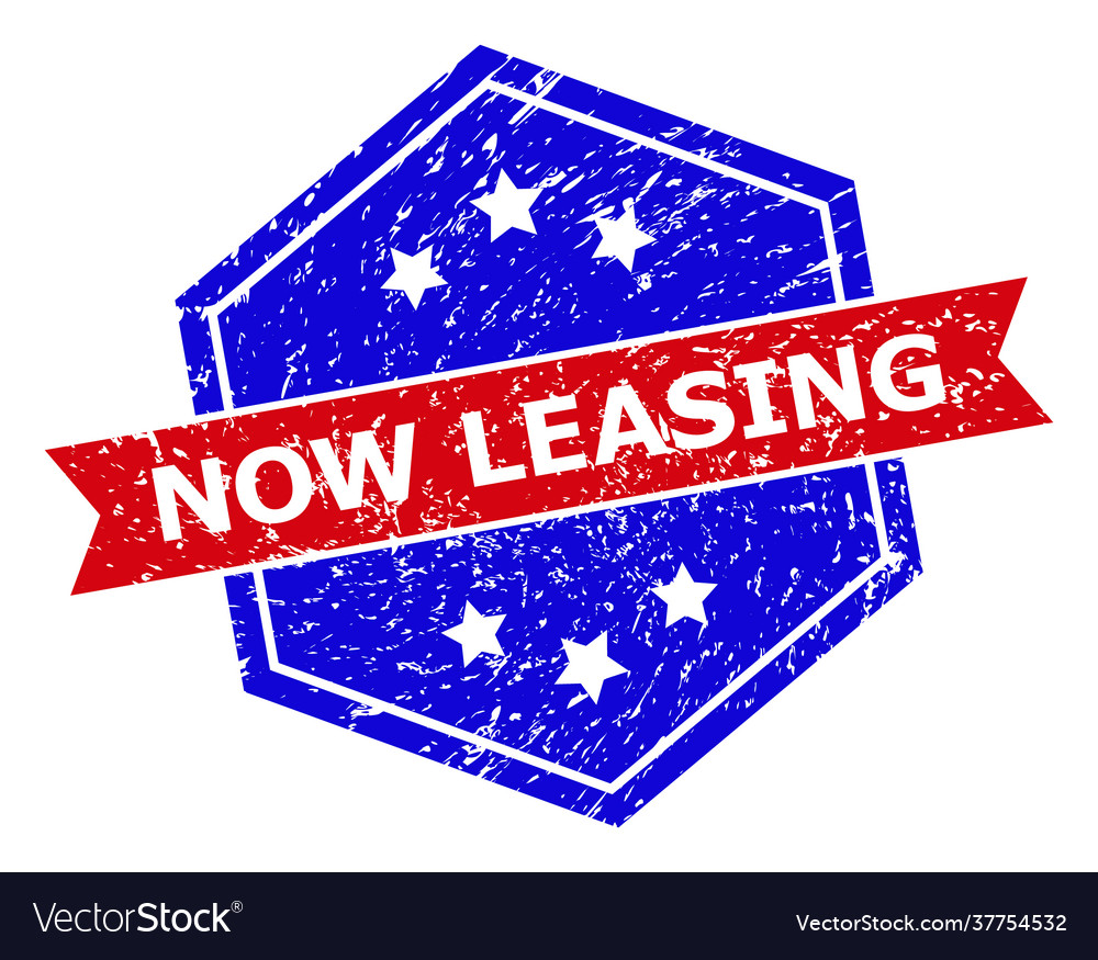 Hexagon bicolor now leasing rubber stamp Vector Image Hexagon bicolor now leasing rubber stamp Vector Image