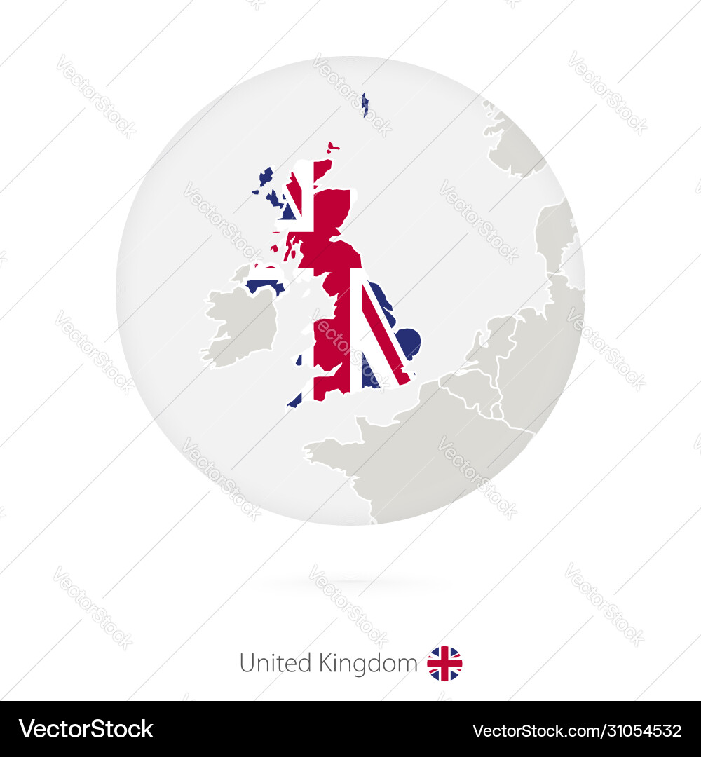 Map united kingdom and national flag Royalty Free Vector