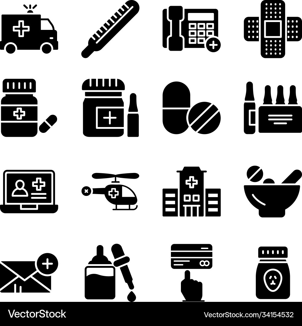 Medical supply icons Royalty Free Vector Image