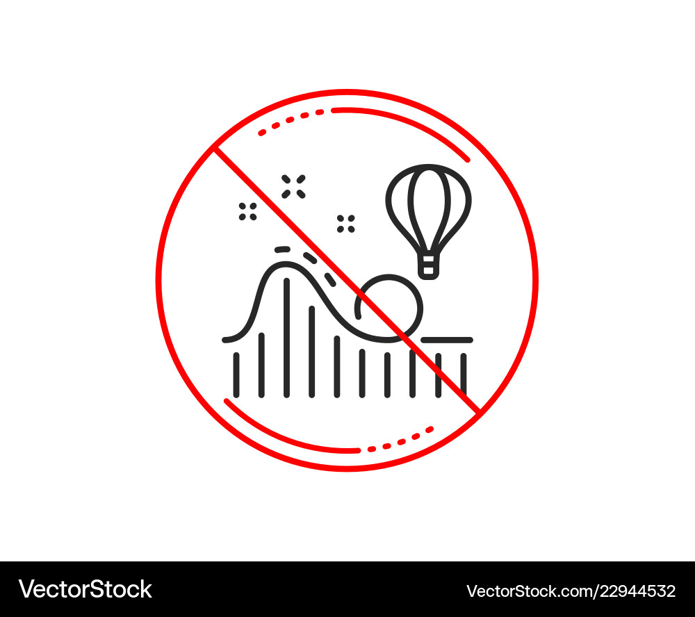 Roller coaster line icon amusement park sign Vector Image