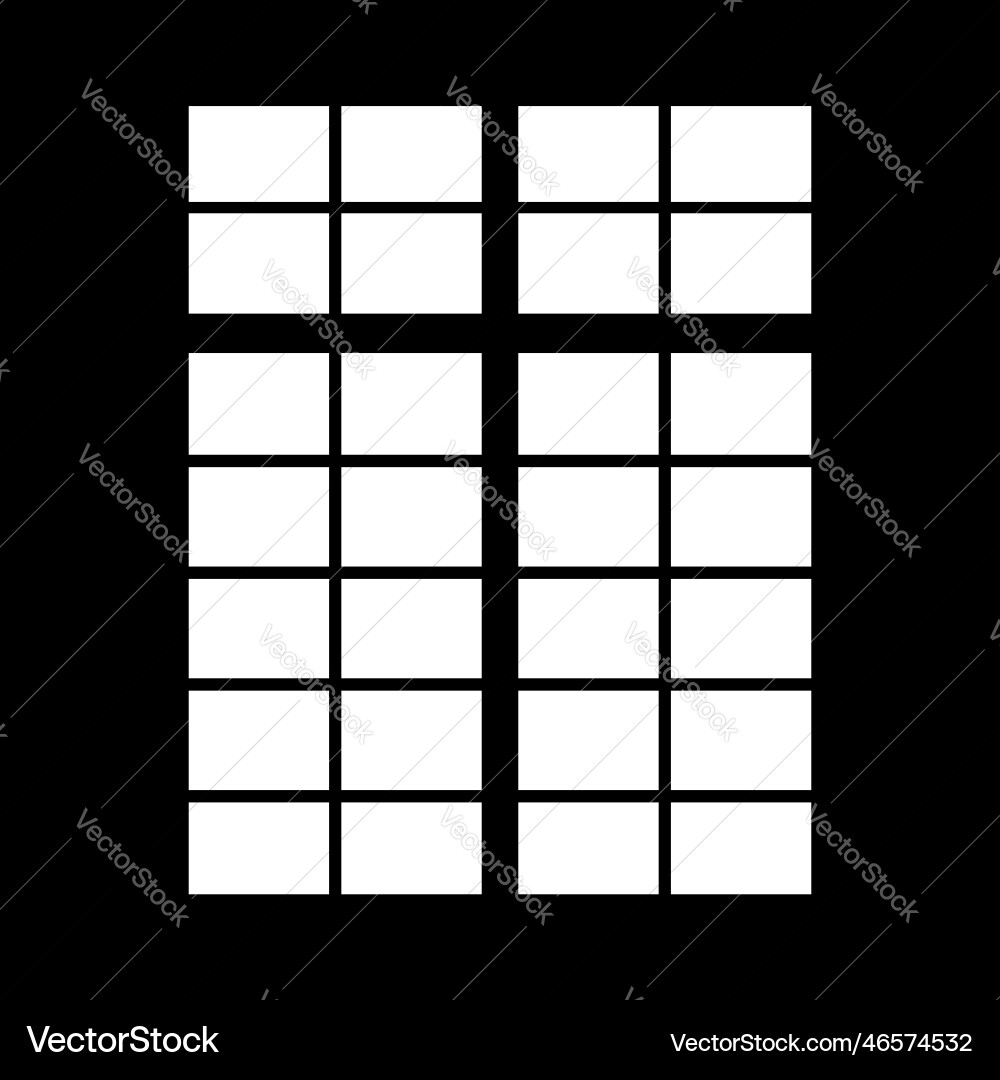 Silhouette of window on black background for 3d Vector Image