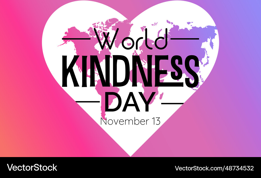 World kindness day with hearts and helping hands Vector Image