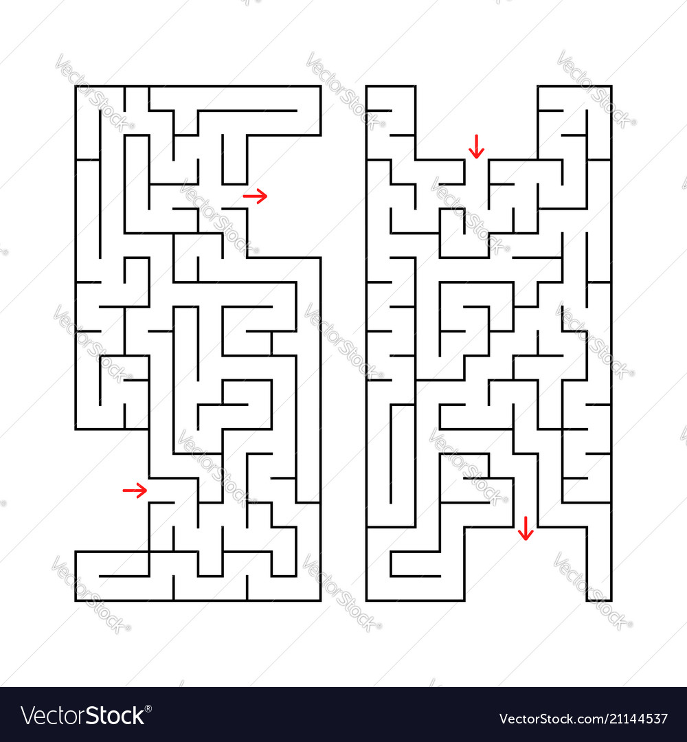 A set of two rectangular labyrinths simple flat Vector Image